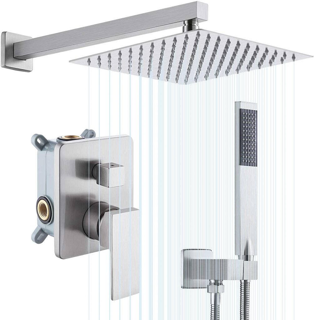 KES Shower System Shower Faucets Sets Complete 10 Inches Rain Shower ...