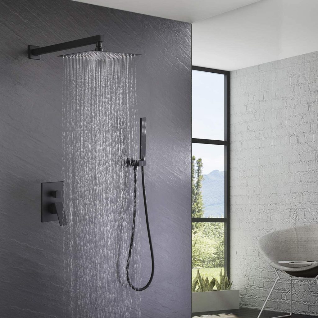 KES Shower Faucets Sets Complete Matte Black Shower System 10 Inches ...