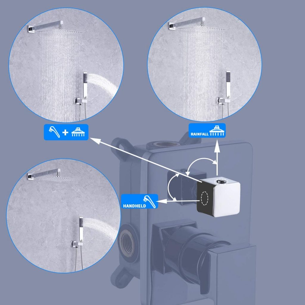 KES Shower System Shower Faucets Sets Complete 10 Inches Rain Shower ...