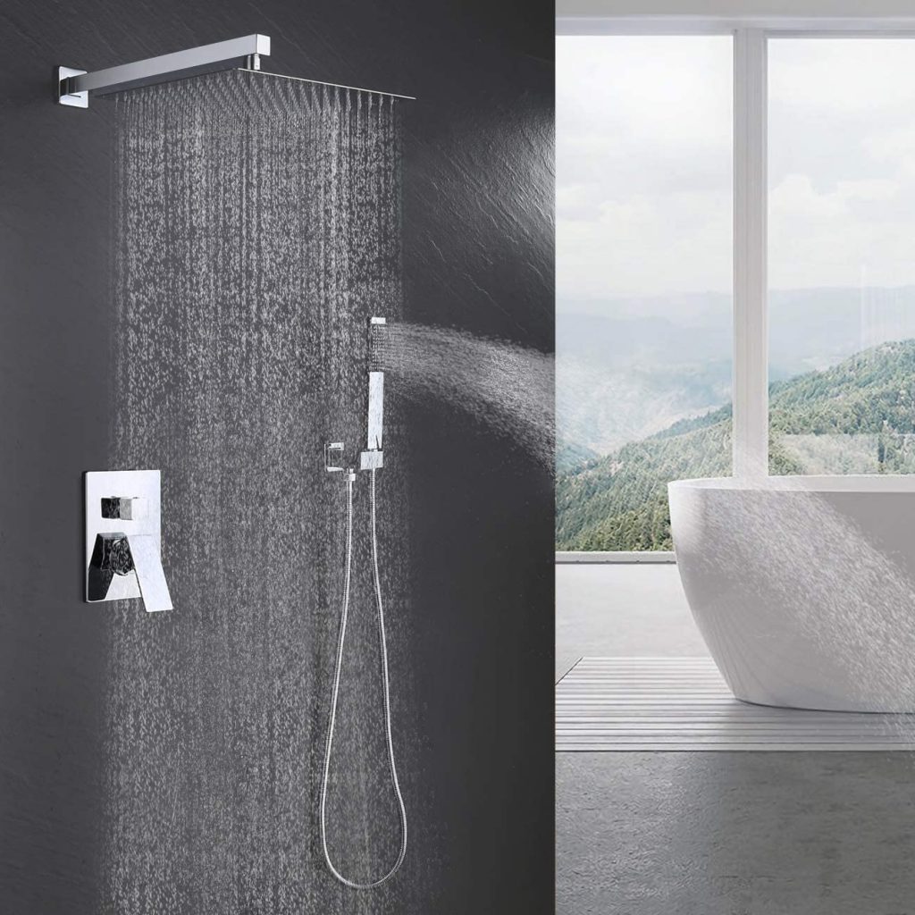 KES Shower Faucets Sets Complete Shower System 12 Inch Rain Shower Head